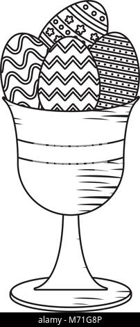 Holy grail with easter eggs over white background, vector illustration ...