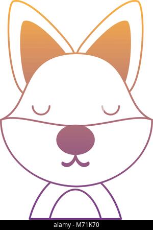 cute lazy fox icon over white background, colorful design. vector ...