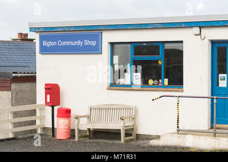 Bigton Community Shop, Bigton, South Mainland, Shetland, UK Stock Photo ...