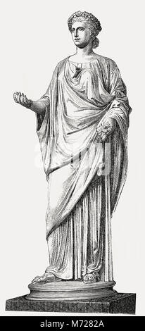Statue of Flora, a Roman Goddess of flowers and of the season of spring ...