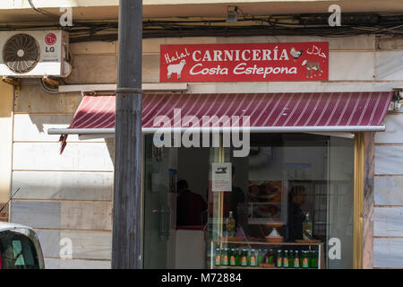 Halal butcher shop in Spain. Carniceria is Spanish for butcher Stock ...