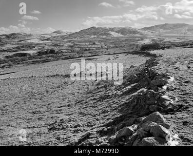 View SSW of Iron Age terraced fields NE of Maen y Bardd dolmen on the ...
