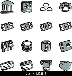 color line bag with dollar money symbol currency vector illustration ...