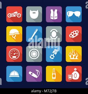 Motorcycle Club Icons Flat Design Circle Stock Vector Image & Art - Alamy