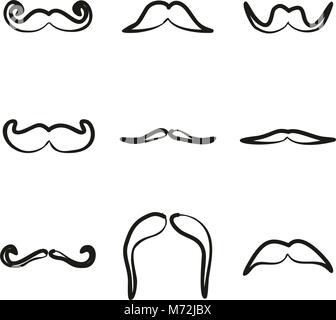 Neat mustache icon. Simple illustration of neat mustache vector icons ...