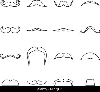 Neat mustache icon. Simple illustration of neat mustache vector icons ...