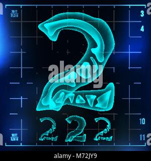 X-ray Font Vector. Transparent Roentgen Alphabet. Radiology 3D Scan ...