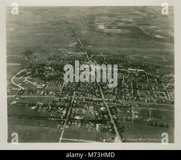 Aerial photograph of suburban Chicago from 1925, showcasing a wide ...