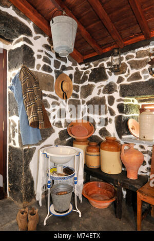 Traditional Azorean Stone House With Volcanic Rock Walls in Sao Jorge ...