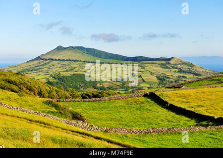 The huge volcanic crater known as Caldeirão. Graciosa island, Azores ...