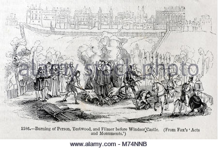 The burning at the stake of Robert Testwood, Anthony Pearson and Henry ...