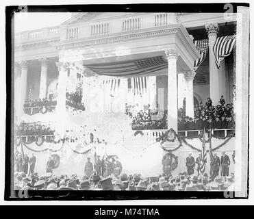 A photograph of President Warren G. Harding delivering his first annual ...