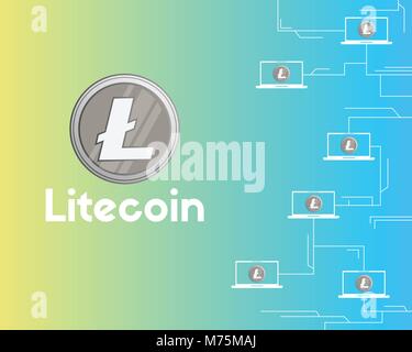 Blockchain litecoin networking technology background Stock Vector Image ...