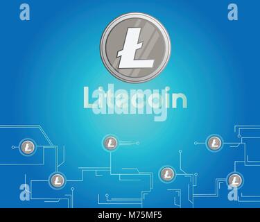 Blockchain litecoin circuit networking technology background Stock ...