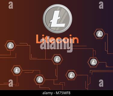Blockchain litecoin circuit networking technology background Stock ...
