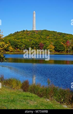 Veterans monument overlooking Lake Marcia at High Point State Park in ...