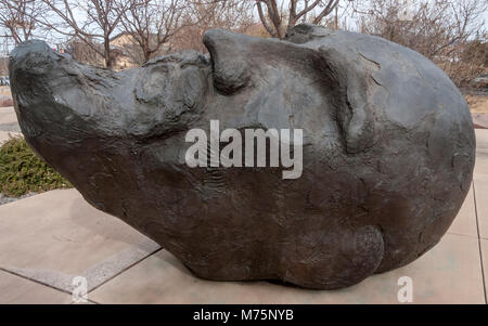 outdoor bronze sculpture "Cervantes," 1997 by Charles Strong Stock ...