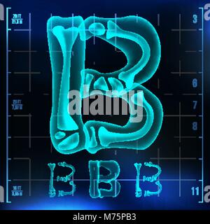 X-ray Font Vector. Transparent Roentgen Alphabet. Radiology 3D Scan ...