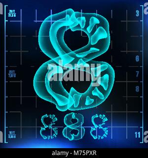 X-ray Font Vector. Transparent Roentgen Alphabet. Radiology 3D Scan ...