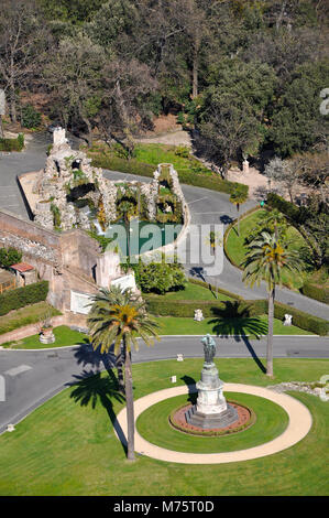 Aerial view of the Pope of Rome residence and Vatican gardens in Rome ...