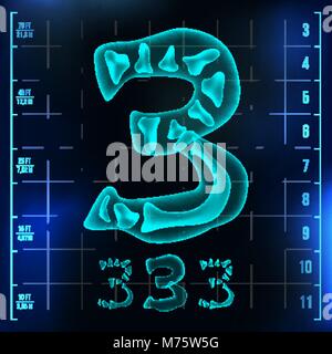 X-ray Font Vector. Transparent Roentgen Alphabet. Radiology 3D Scan ...
