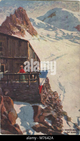 A view of Les Grands Mulets on Mount Blanc, an important mountain hut ...