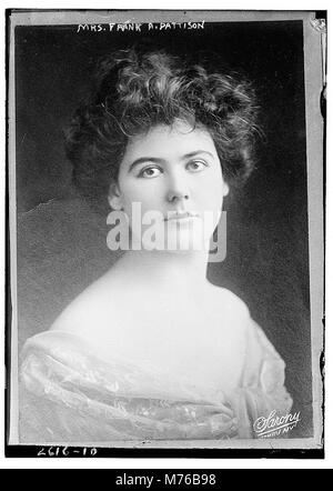 A portrait of Mrs. Frank A. Pattison, captured in a formal pose. This ...