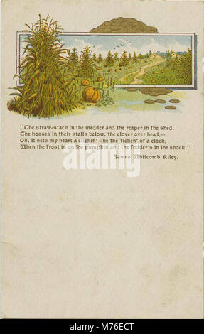 A historical image showing pumpkins and corn displayed at Littlefield ...