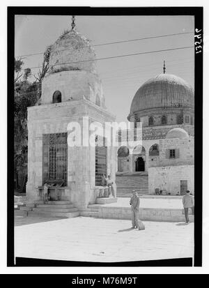 A photograph of the Pulpit of Omar near the Dome of the Rock in ...