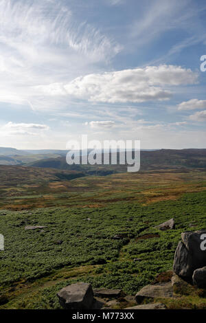 Moscar Moor, Stanage Edge, Peak District England UK, Moorland landscape ...