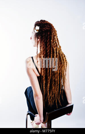 Studio shoot of back girl with dreads on white background Stock Photo ...