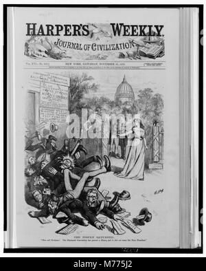Political cartoon by Thomas Nast depicting the Union's struggle during ...