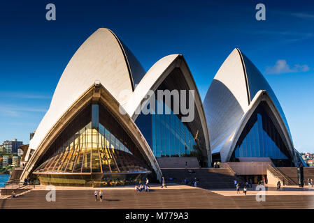 An elevated front view of the Sydney Opera House, Restaurant and ...