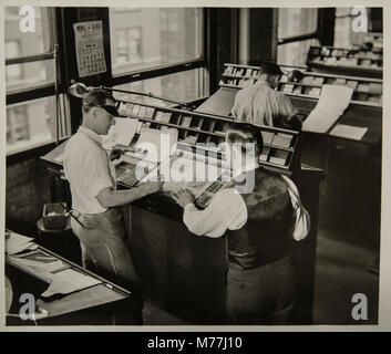 The image illustrates the process of typesetting in book manufacturing ...