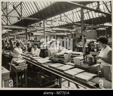 Image illustrating the process of book manufacturing, focusing on ...