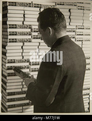 The image depicts the process of book manufacturing using an offset ...