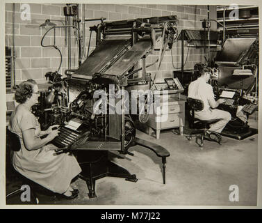 A photograph depicting the book manufacturing process, focusing on the ...