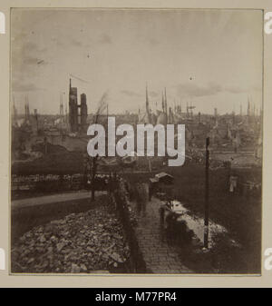 A dramatic view of the Great Fire of Chicago on October 9th, 1871 ...