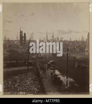 A historic photograph of the aftermath of the Great Chicago Fire of ...