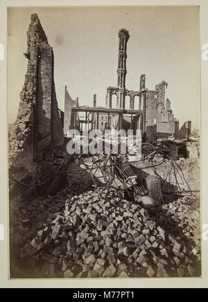 A photograph showing the aftermath of the 1871 Chicago Fire, taken from ...