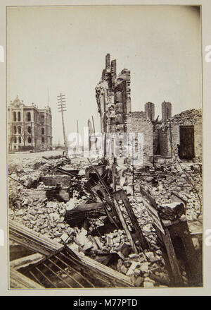 A photograph showing the aftermath of the 1871 Chicago Fire ...