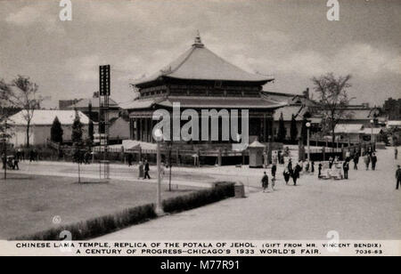 A photograph of the Chinese Lama Temple, a replica of the Potala Palace ...
