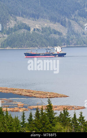 Port Mellon, British Columbia, Canada - May 09, 2017 - Aerial View of ...