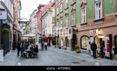 Shops and Restaurants, Stari Trg, Old Town, Ljubljana, Slovenia Stock ...