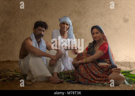 Indian Rural Farmer Family Sitting Tractor Riding Together Having Fun ...