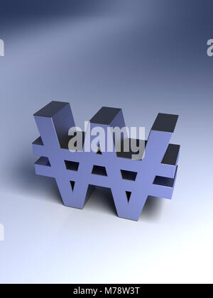 Korean Won Sign Stock Photo - Alamy