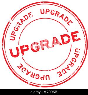 upgrade red round grunge vintage ribbon stamp Stock Vector Image & Art ...