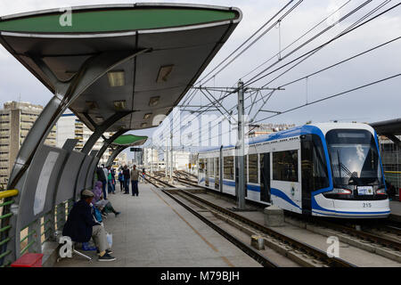ETHIOPIA , Addis Ababa, LRT Light rail transport, green line, build by ...