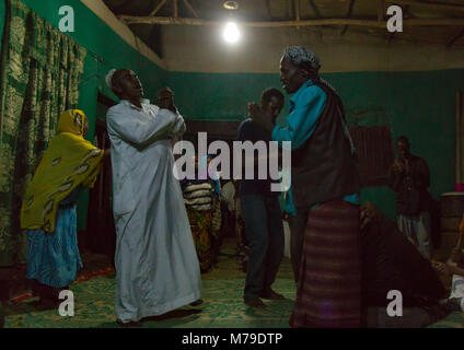 Sufi people go into a trance during a ceremony, Harari region, Harar ...
