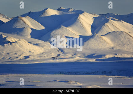 USA, Alaska, North Slope. Landscape of mountains, tundra and lake Stock ...